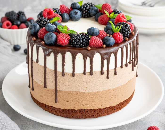Triple Chocolate Mousse Cake With Multi Layers Indulgence